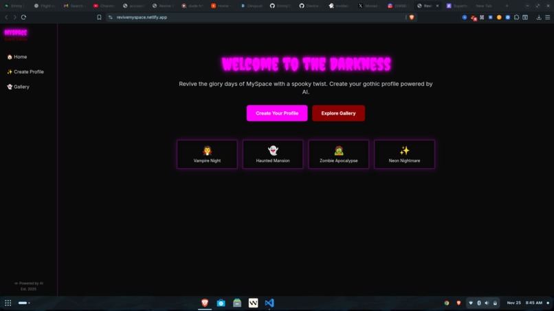 Revive MySpace - Gothic Edition | Devpost
