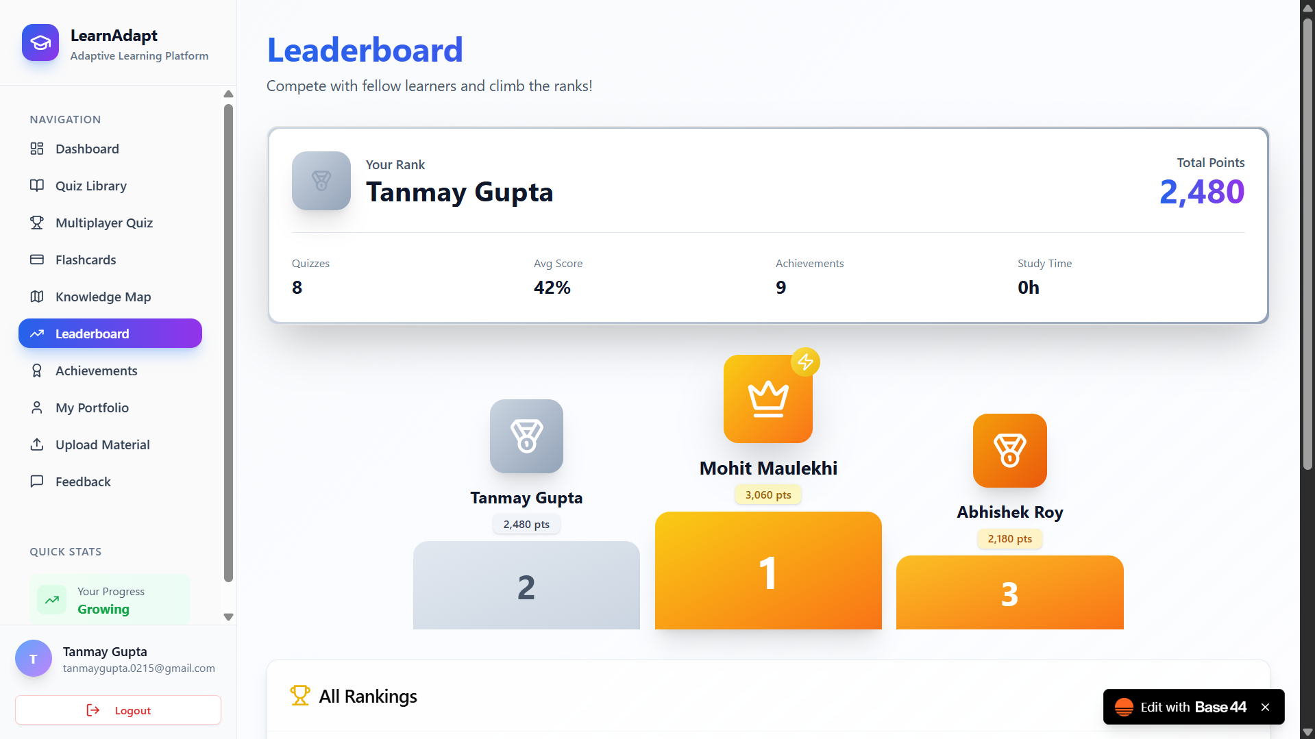 Learn Adapt | Devpost