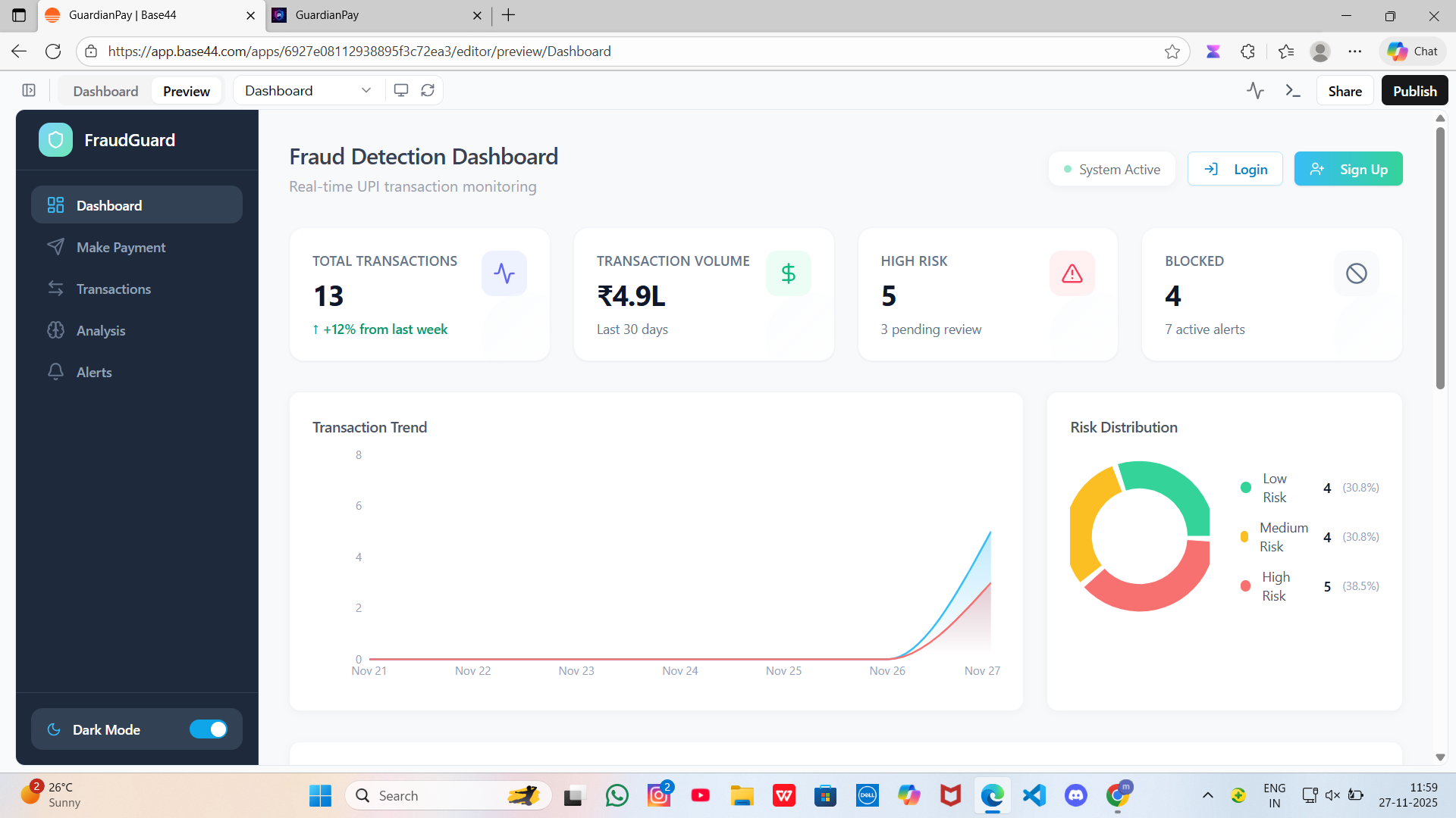 fraud detection for UPI payments | Devpost