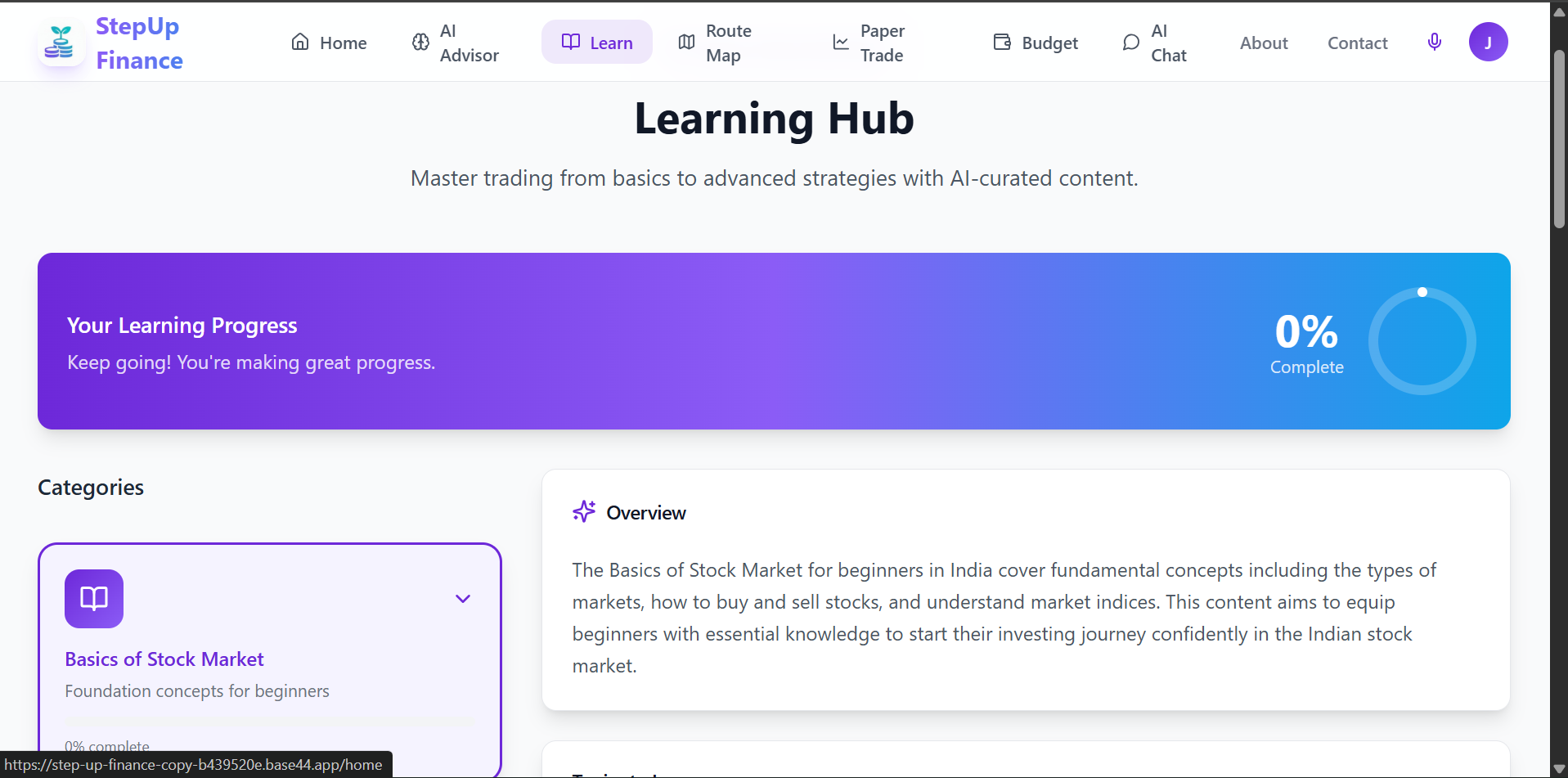 Stepup Finance Devpost