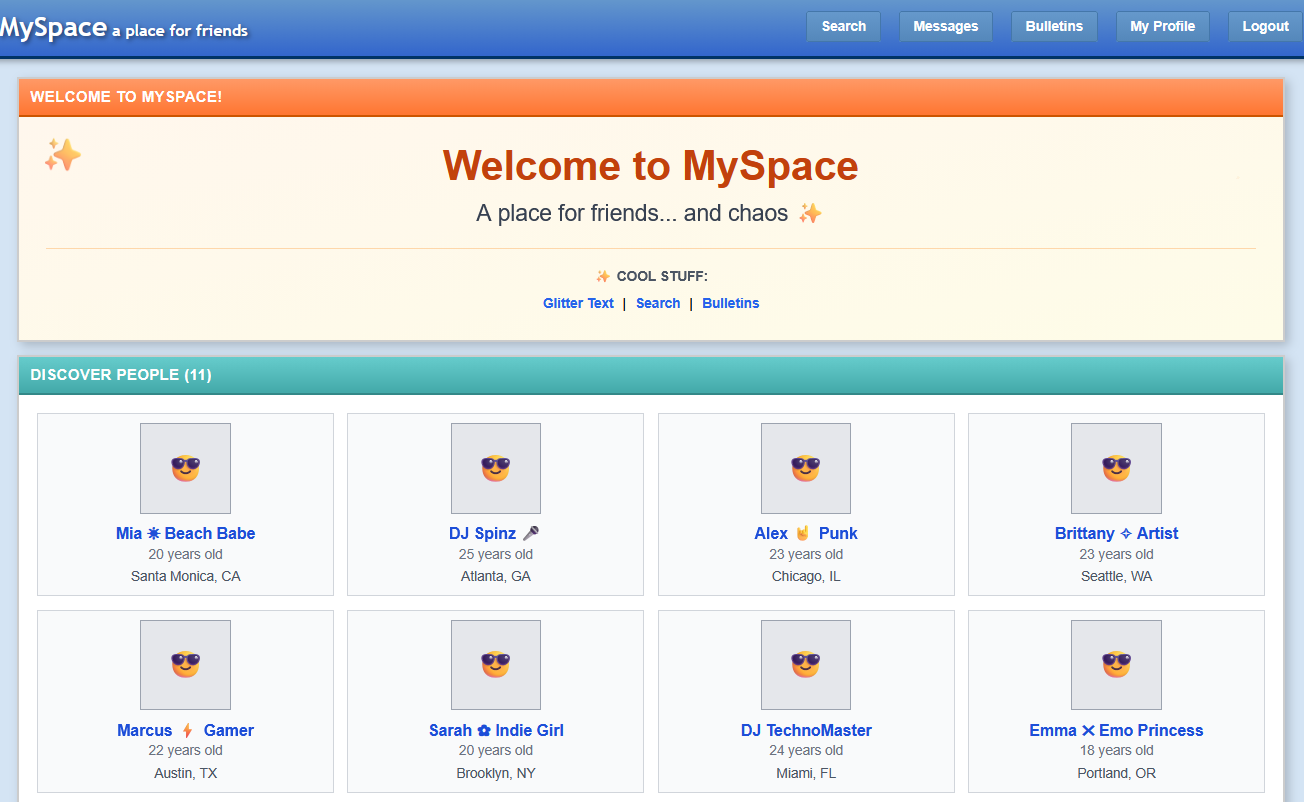MySpace Resurrection | Devpost