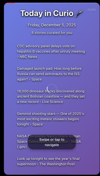 Curio – AI-powered personal news & events digest | Devpost