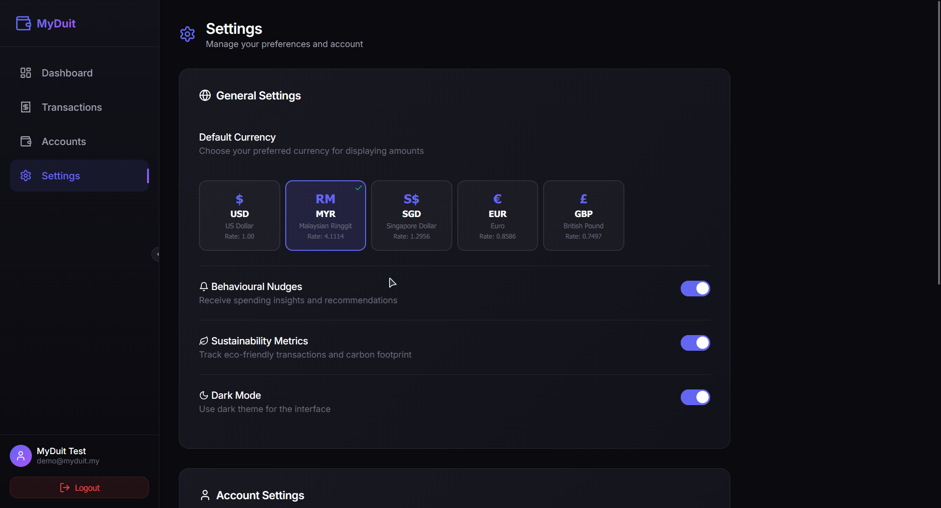 MyDuit - Personal Finance Aggregation Platform | Devpost