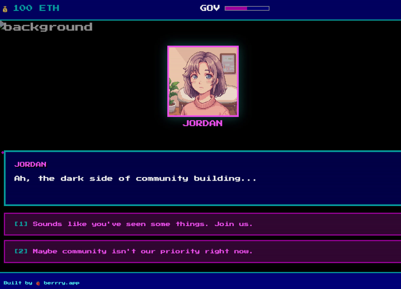 DAO'25 - Get Rich Together Series - Visual Novel | Devpost