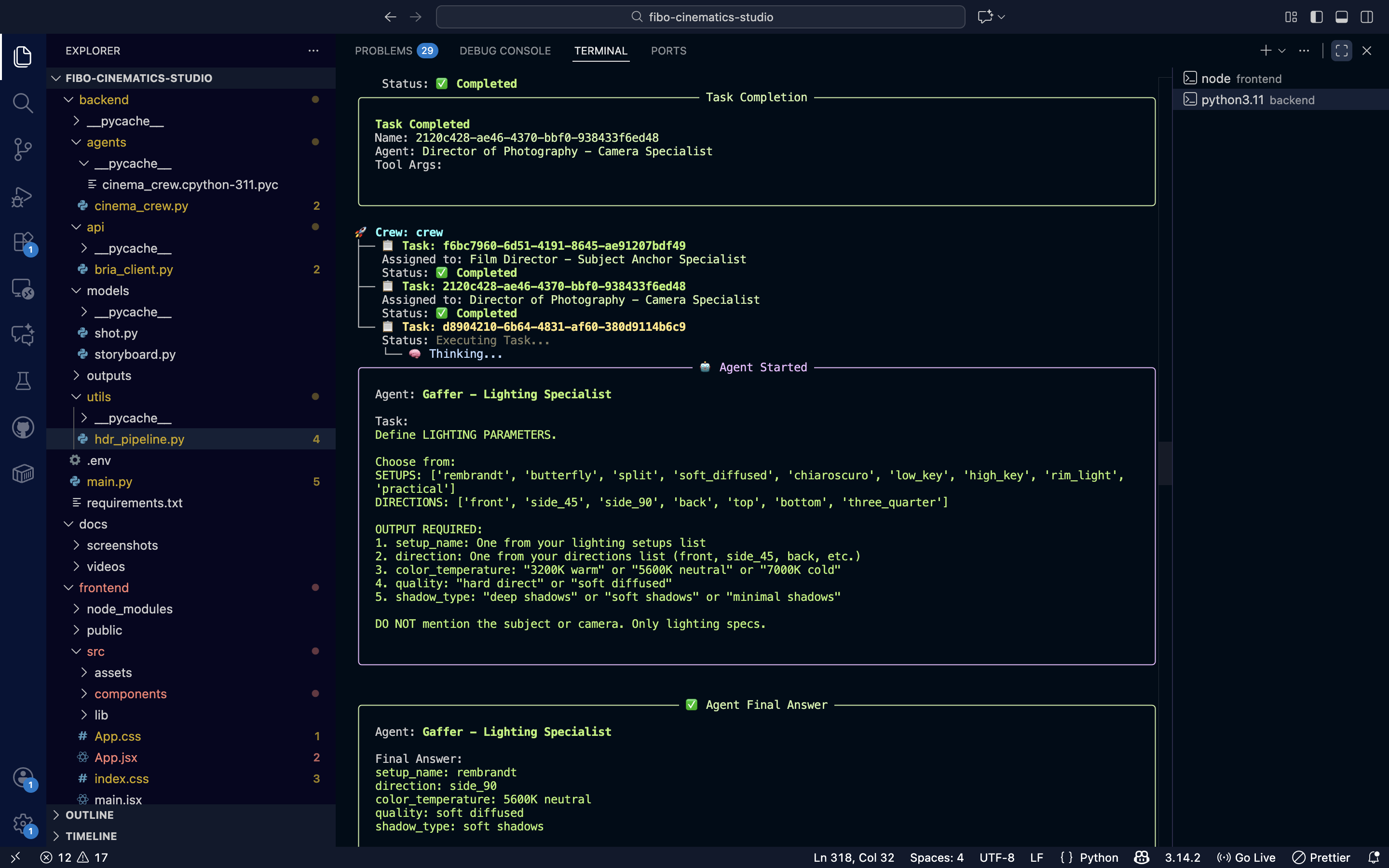 FIBO Cinematics Studio - Where AI Thinks Like a Cinema Crew | Devpost
