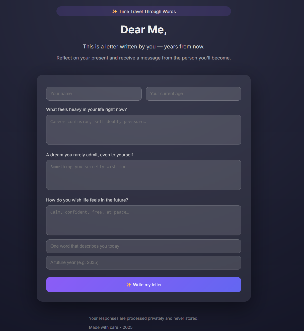 Future You — A Letter From Your Future Self | Devpost