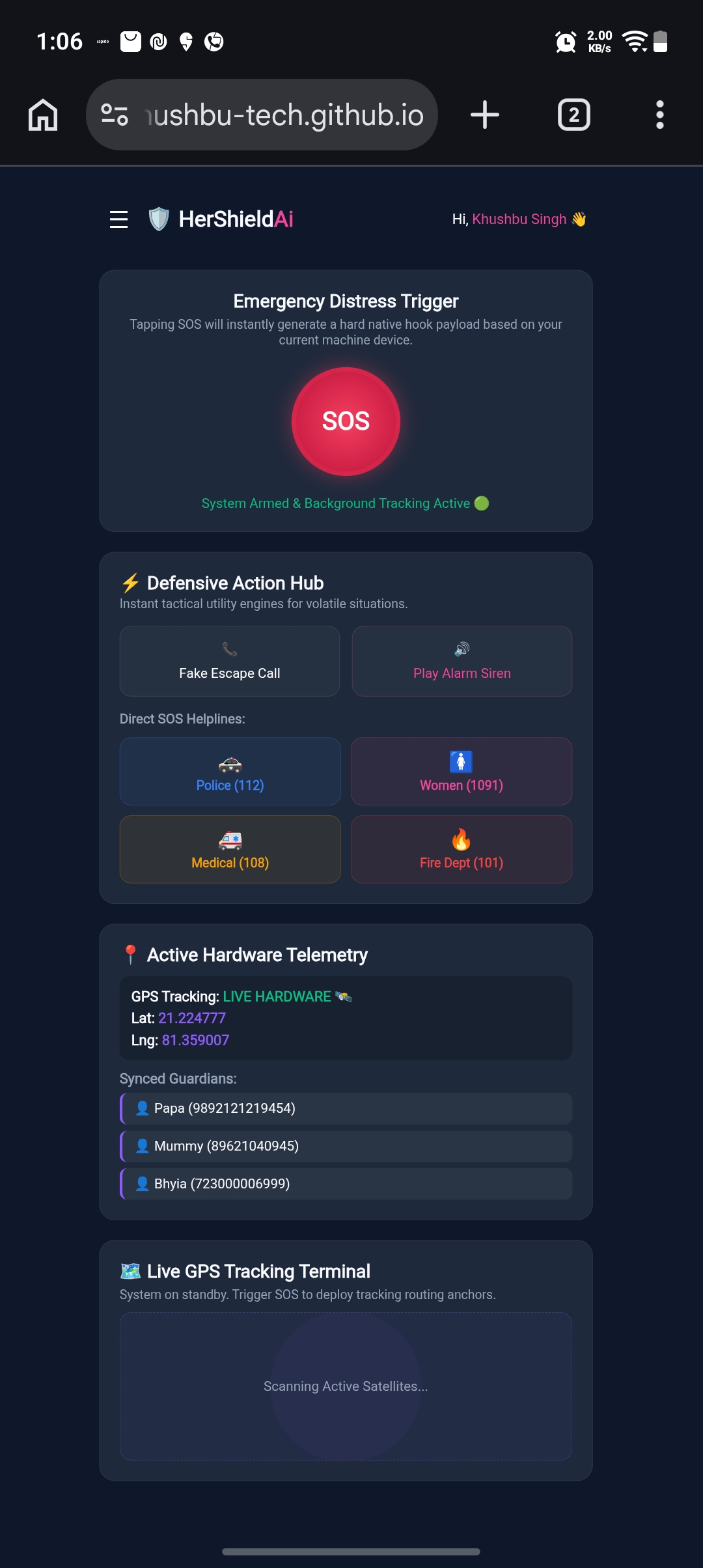 HerShield AI — Tactical Responsive Safety Dashboard | Devpost