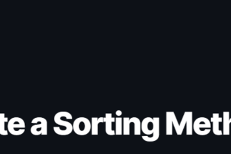 Write a Sorting Method | Devpost