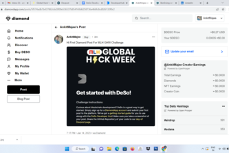 First Post at Diamond App | Devpost