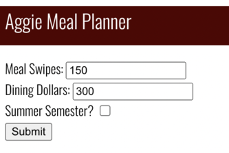 Aggie Meal Planner | Devpost