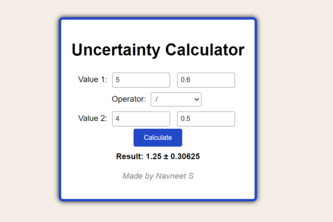 Uncertainty Calculator | Devpost