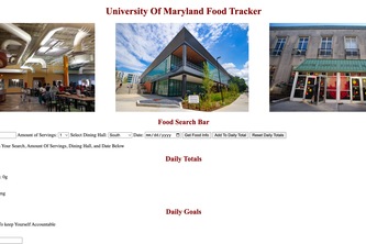 UMD Dining Hall Menu Nutrition Application | Devpost