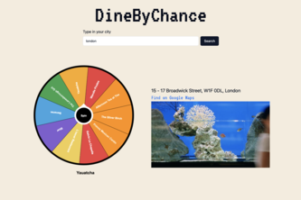Dine By Chance | Devpost