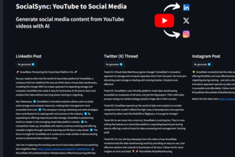 SocialSync: YouTube Videos to Social Media Posts | Devpost