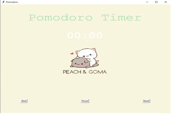 Peach and Goma Pomodoro Timer with tkinter | Devpost