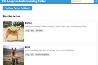 Pet Adoption Matchmaking portal | Devpost
