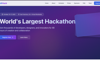 World’s Largest Hackathon web page | Devpost