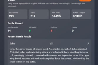 Text Battle – AI-simulated fights, daily Elo Ranking | Devpost