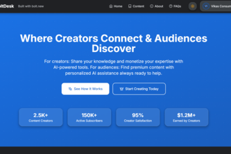 BoltDesk - AI powered creator Micro portal | Devpost