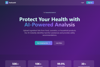 ToxScanAI - AI Ingredient Analyzer - Safe Products with AI | Devpost