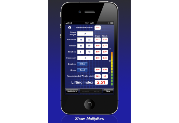 NIOSH Lift Index App | DOL Worker Safety and Health App Challenge